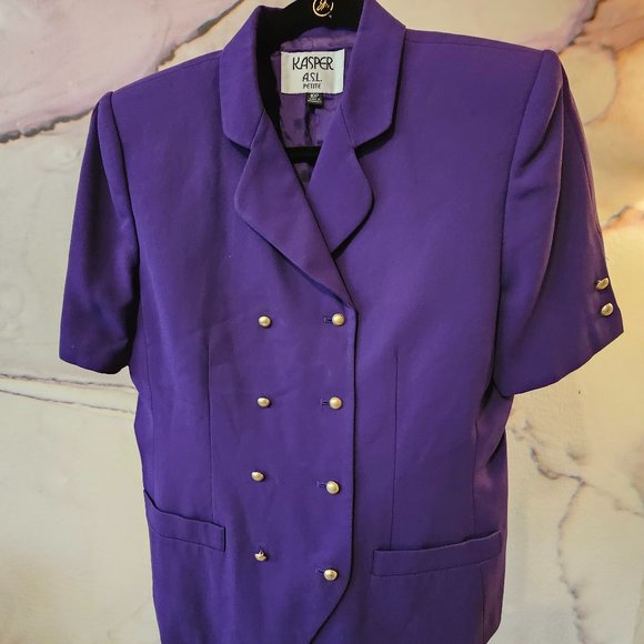 Kasper | Jackets & Coats | Vintage Kasper Purple Button Up Jacket | Poshmark